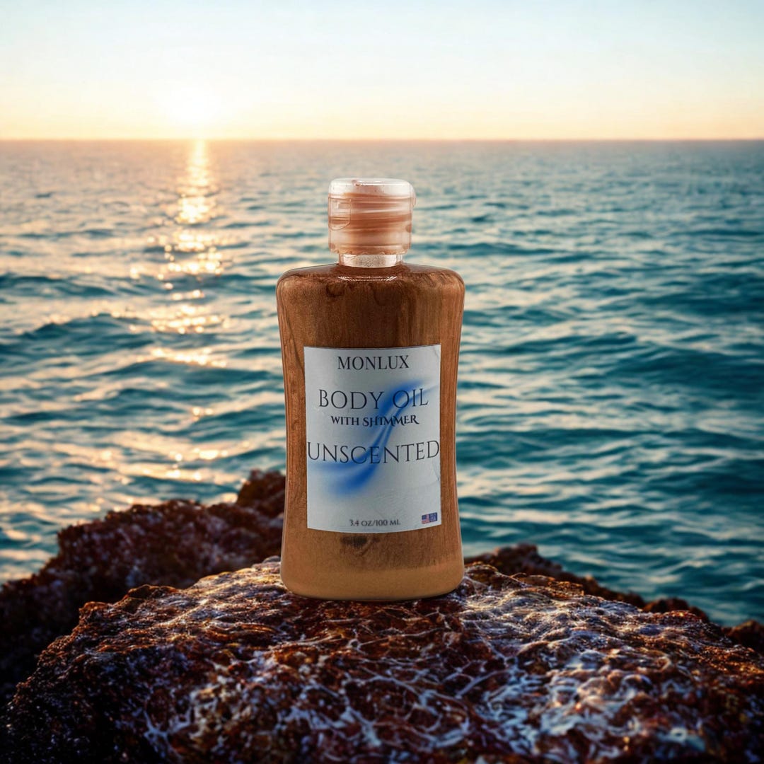 Unscented Shimmer Body Oil – Glow Natural Lightweight Body Oil for ...