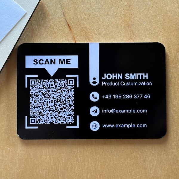 Metal Business Cards With Qr Code - Etsy