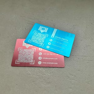 Laser Engraved QR Code Business Card Template: Vcard Digital File ...