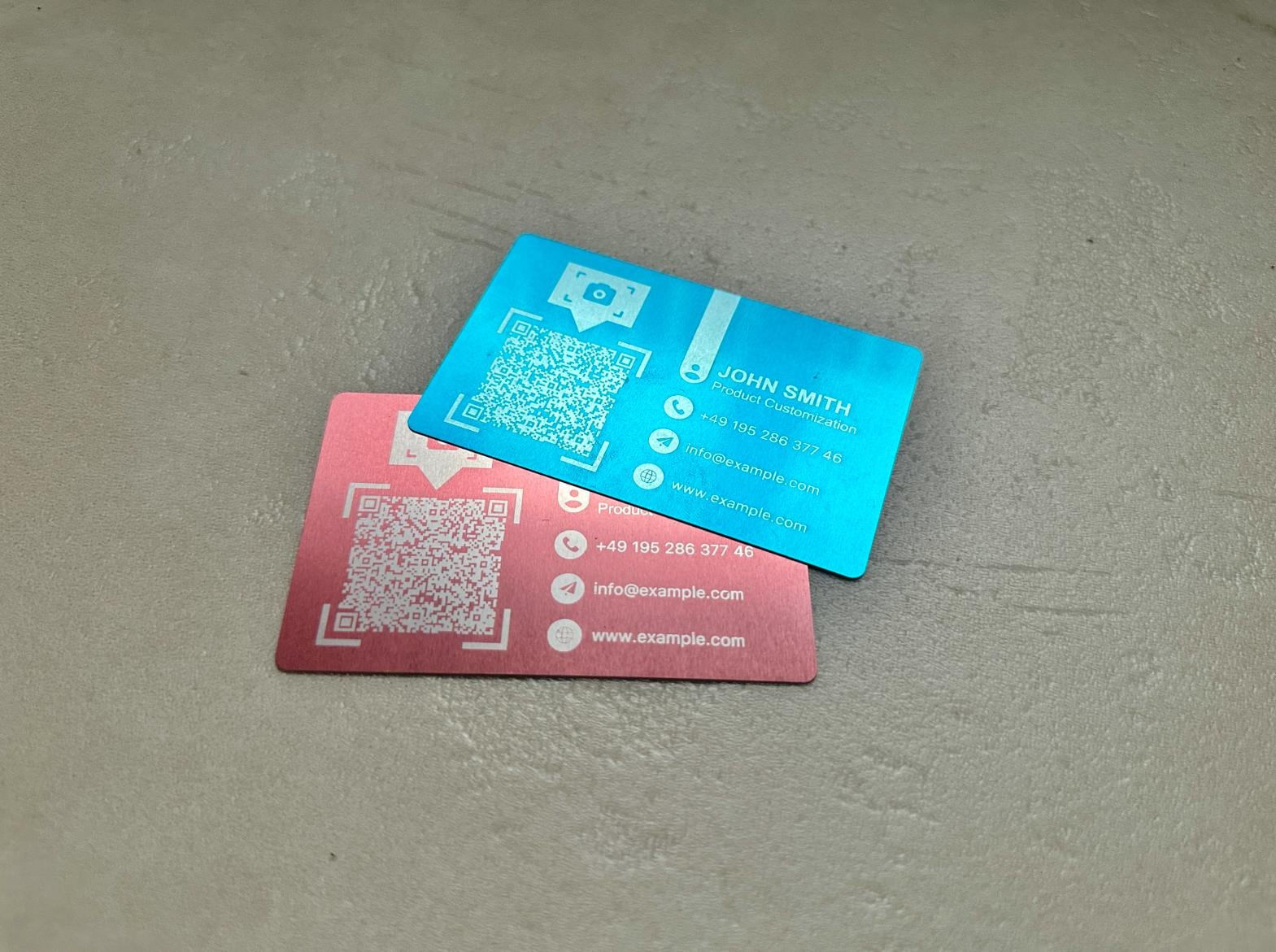 Laser Engraved QR Code Business Card Template: Vcard Digital File ...
