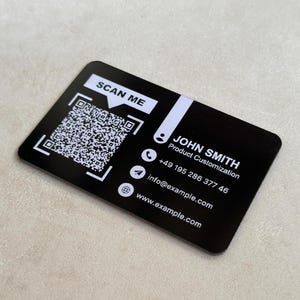 Laser Engraved QR Code Business Card Template: Vcard Digital File ...