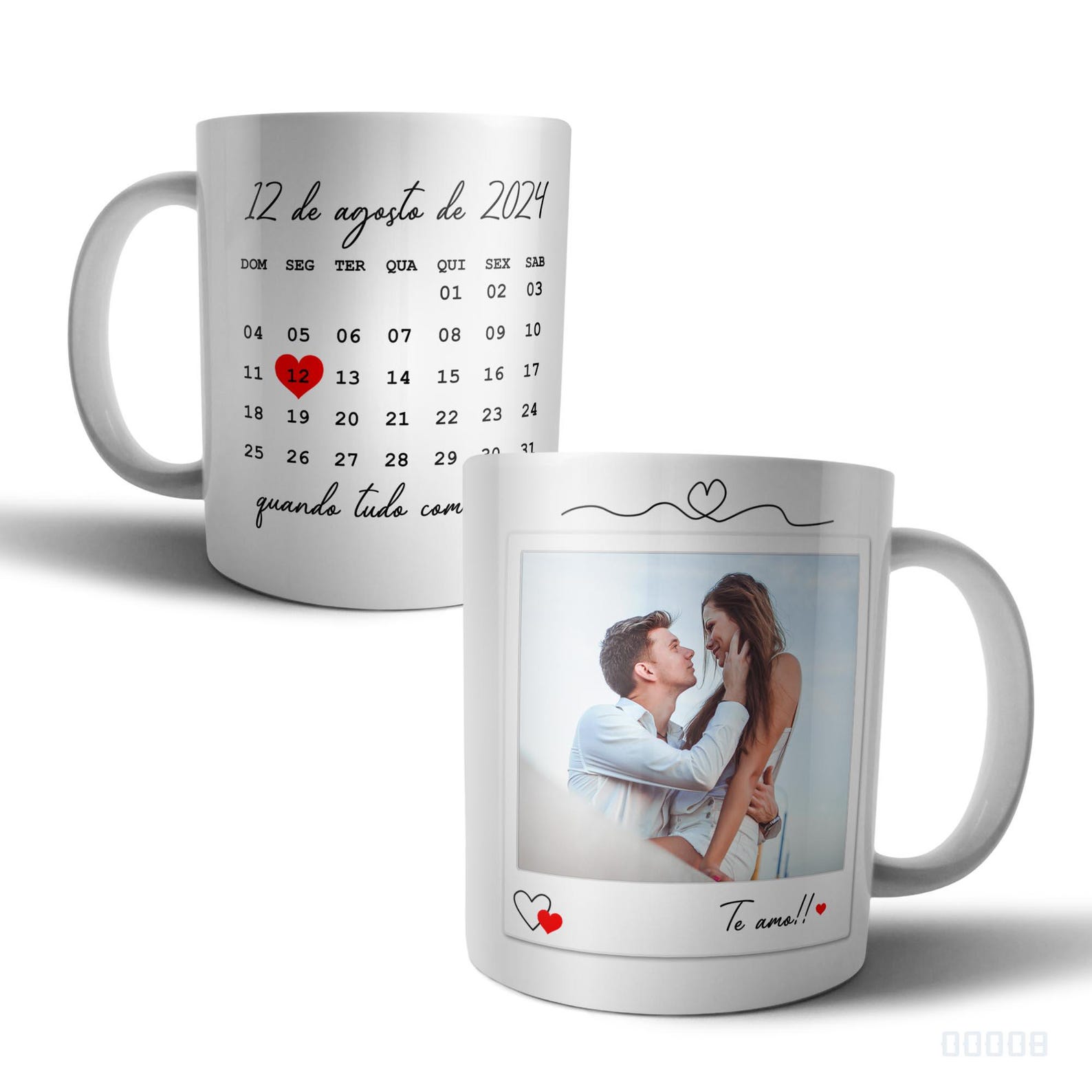Customizable Mug Design Artwork Couples Calendar Where It All Began ...
