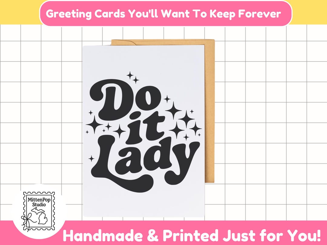 Do It Lady Birthday Card, Retro Cringe Humor - Etsy