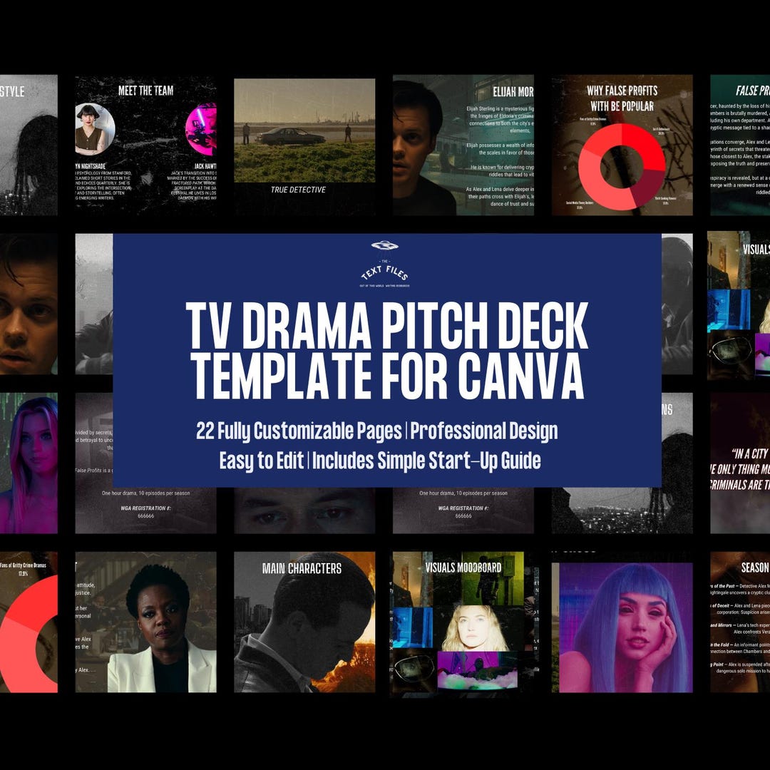 Drama Thriller Detective TV Show Pitch Deck Template Canva | Dark ...