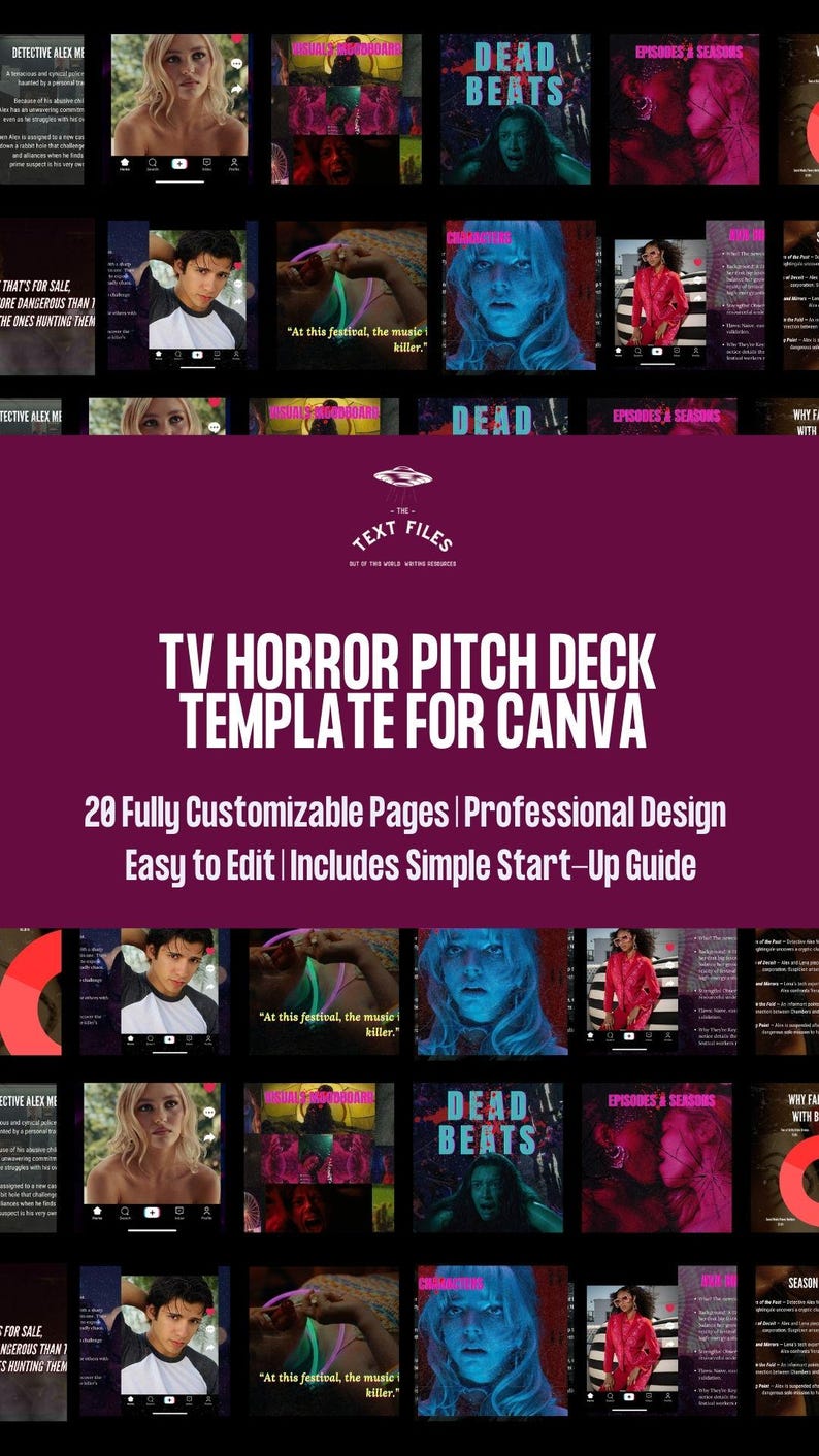 TV Horror Pitch Deck Template: Neon Nightmare Series (digital Download ...