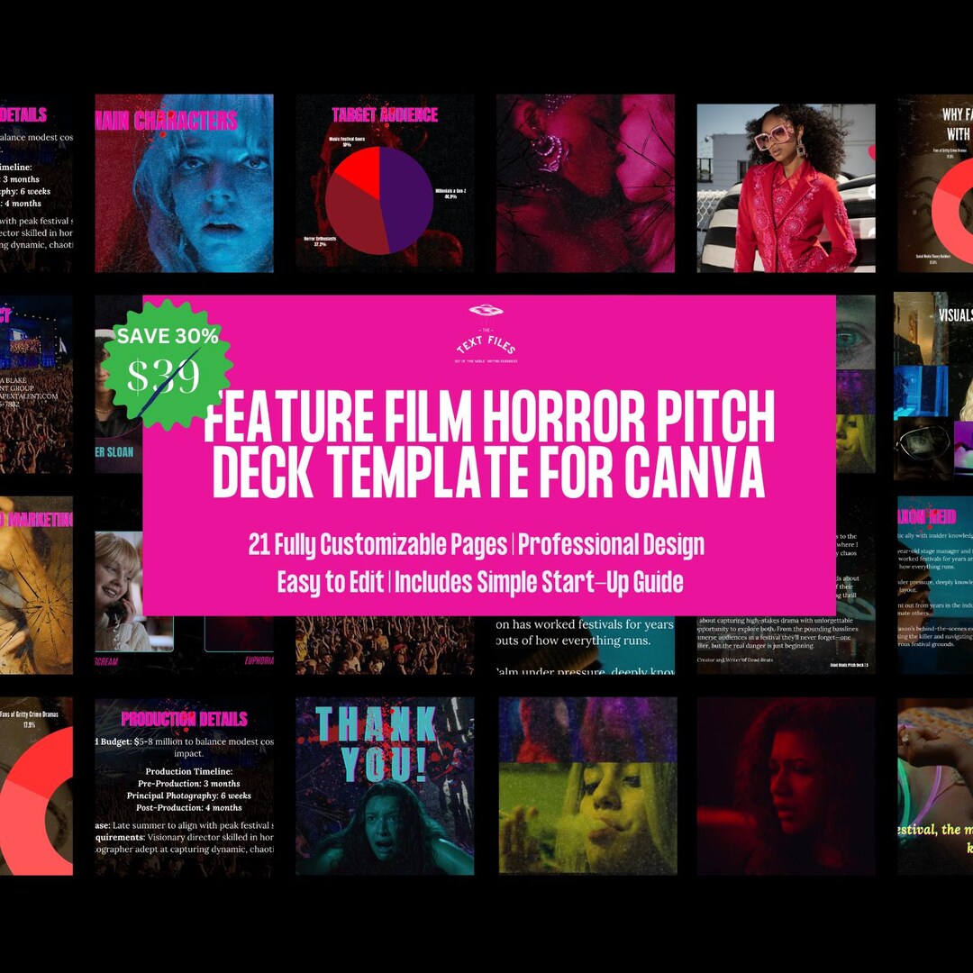 Horror Movie Pitch Deck Template | Professional Film Pitch Deck for ...