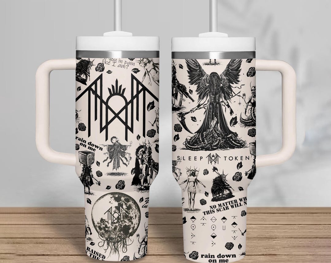 Retro Sleep Mug Token Music Tumbler 30/40oz With Handle, Sleep Token ...
