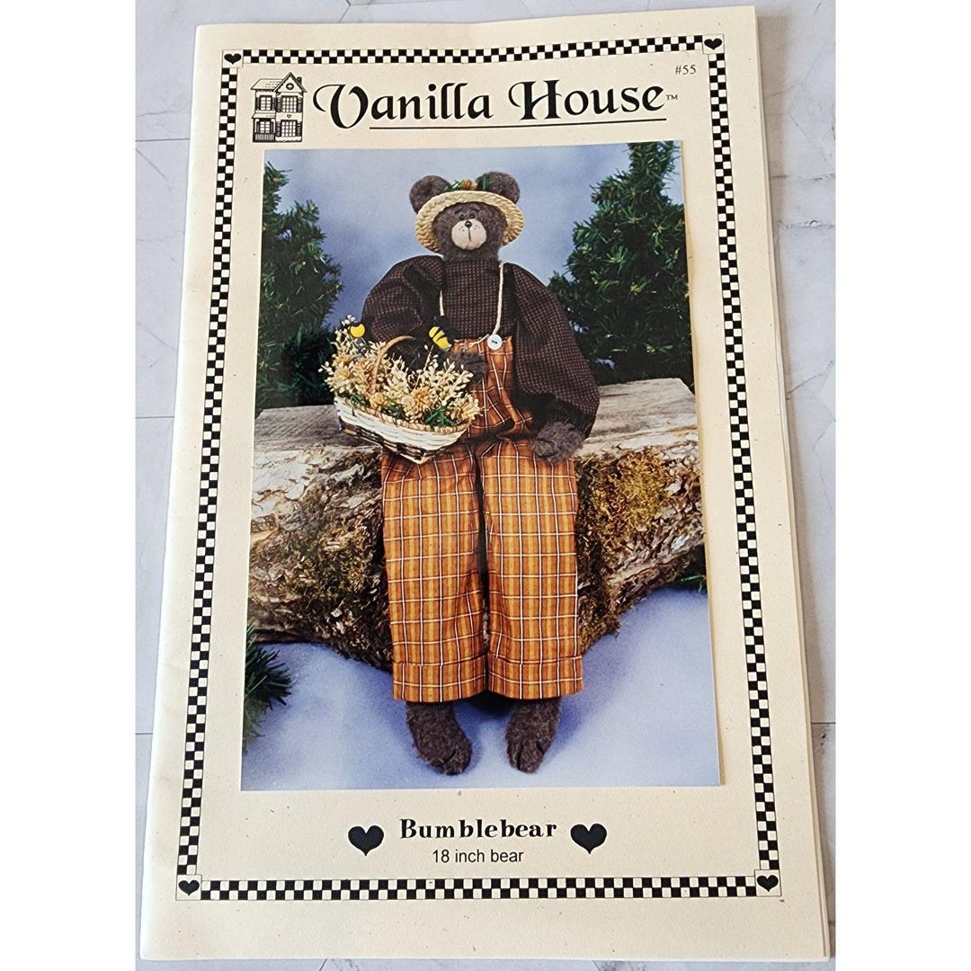 Bumblebear 18" Bear Doll Sewing Craft Pattern Uncut Vanilla House # 55 ...