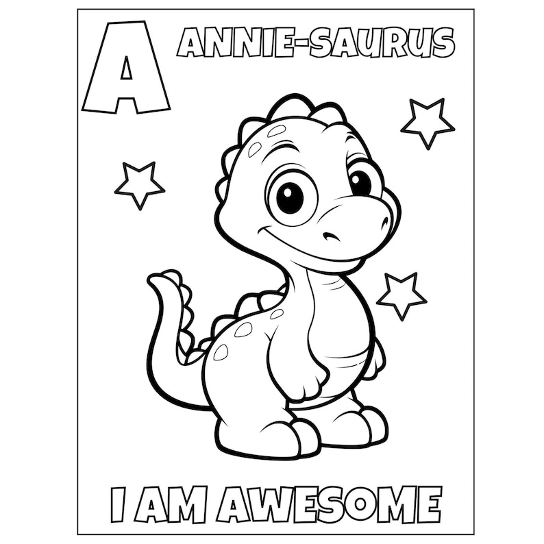 ABC Dinosaur Coloring Pages With Affirmations | A–Z Printable for Kids ...