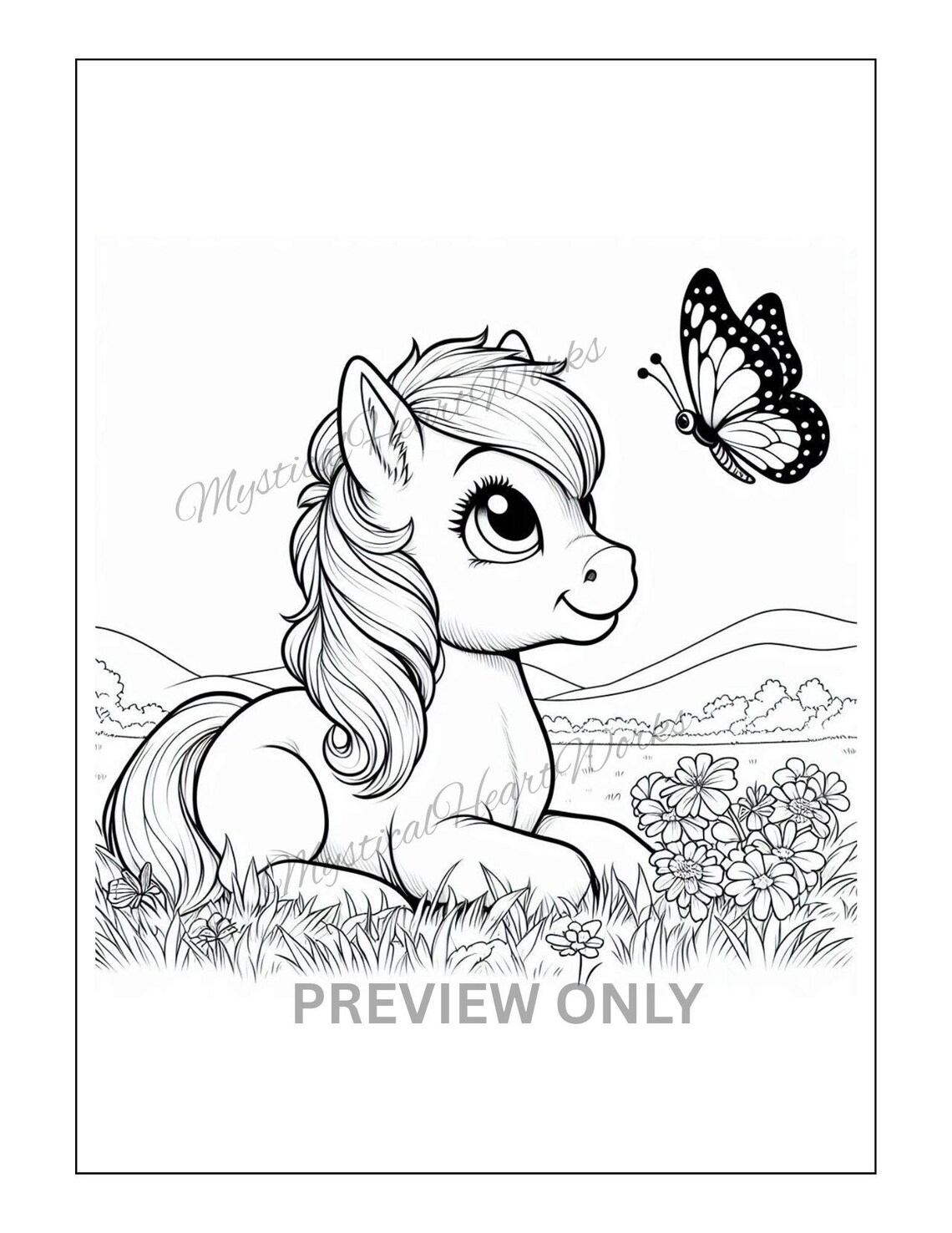 Cute Pony Coloring Pages for Kids – | 6 Printable Horse Sheets ...