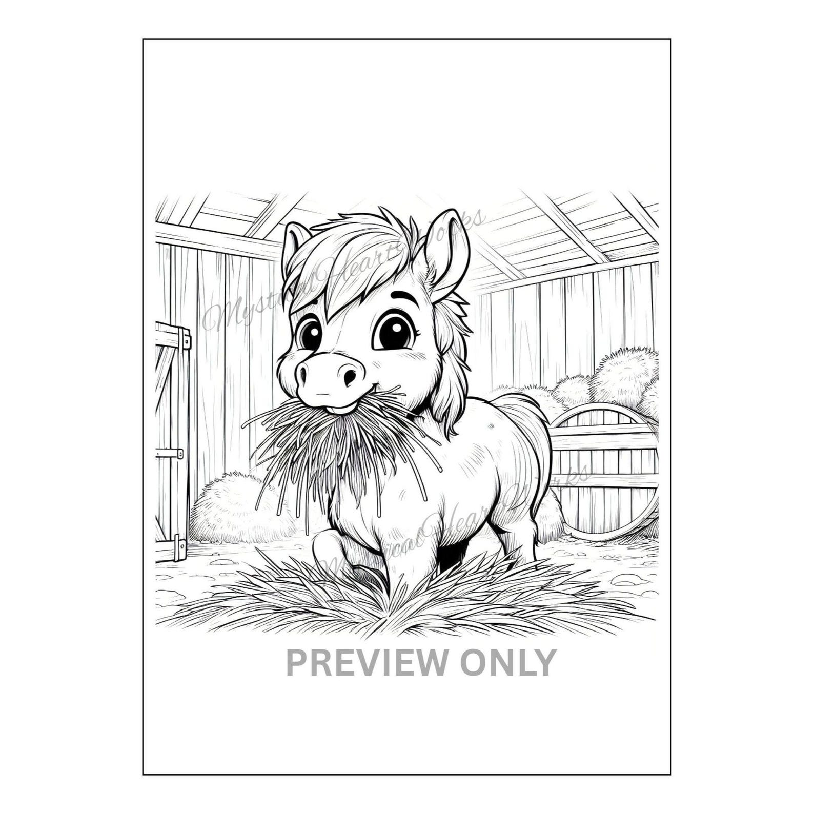 Cute Pony Coloring Pages for Kids – | 6 Printable Horse Sheets ...