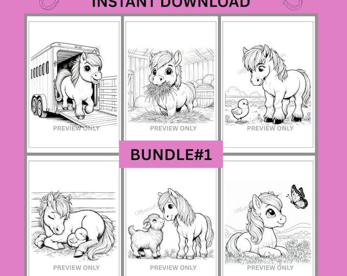 Cute Pony Coloring Pages for Kids – | 6 Printable Horse Sheets ...