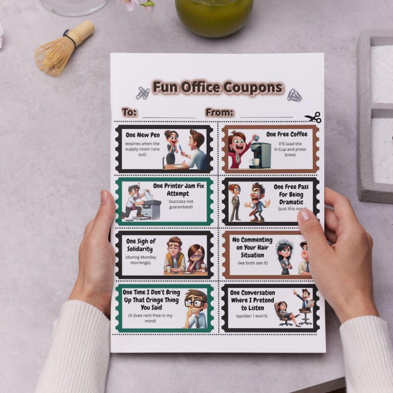 Fun Office Coupons • Coworker Gift Printable • Humor Coupons ...