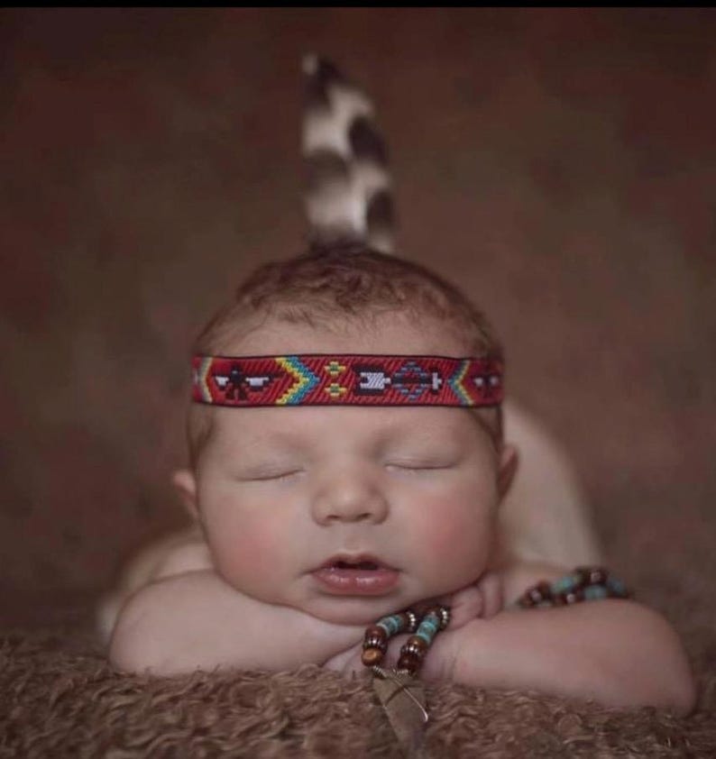 LITTLE FEATHER Native American First Nations Inspired Indian Headband ...