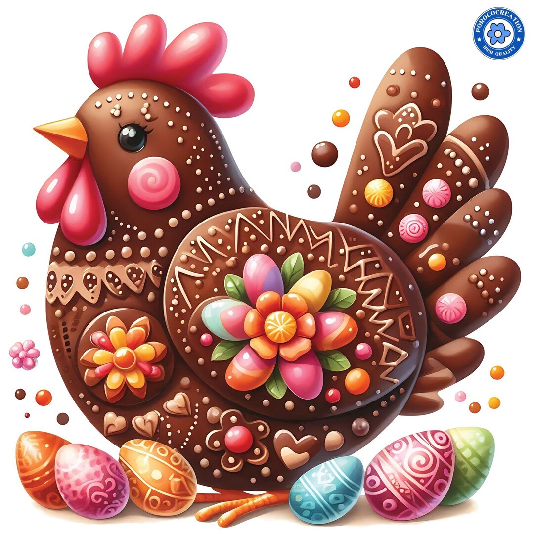 Chocolate Easter Eggs Clipart PNG, Watercolor Bunny and Floral Eggs ...