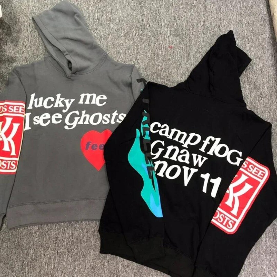Lucky Me I See Ghosts Hoodie Kanye West CPFM XYZ Hoodie - Streetwear Oversized Fleece Hoody ...