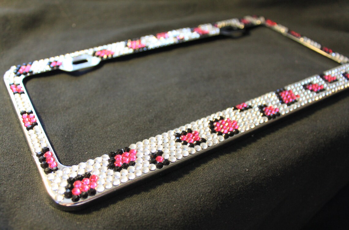 Rhinestone LEOPARD Design Crystal License Plate Frame Bling - Etsy