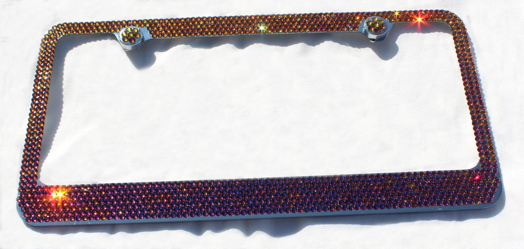 7 Row Tiny VOLCANO Crystal Bling License Plate Frame Made W/ Swarovski ...
