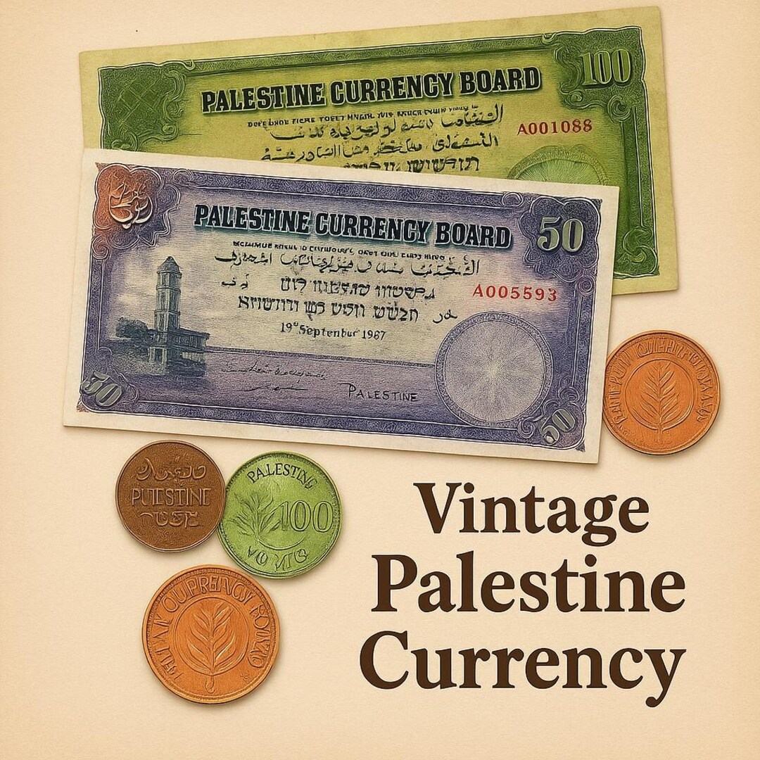 Vintage Palestine Banknotes and Coins | 1927–1948 Historical Currency ...