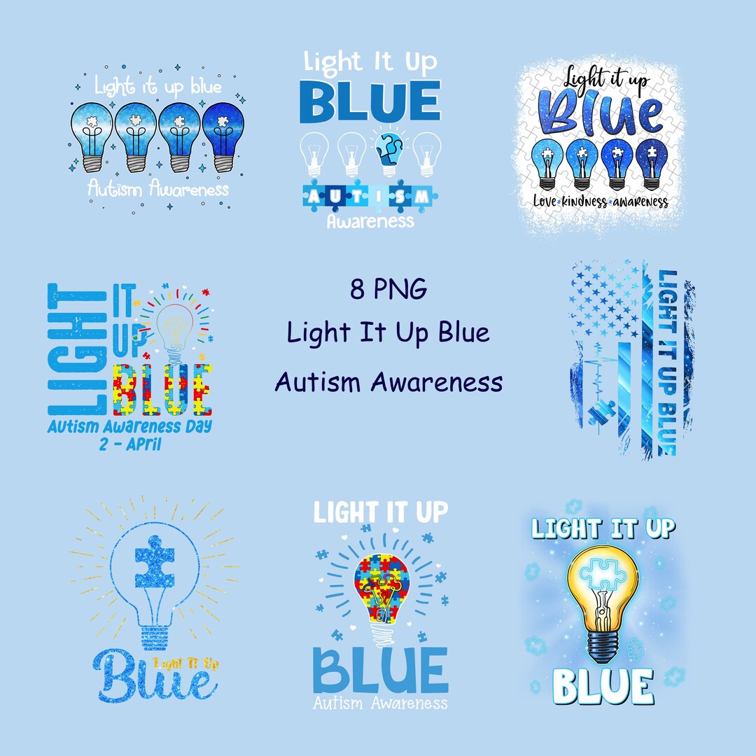 8 Png Light It up Blue Autism Awareness, Autism Teacher Png, Autism ...