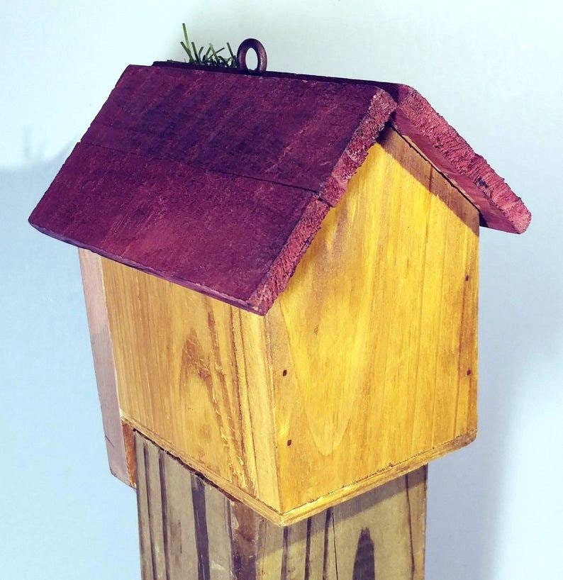 9t Whimsical Wood Face Design Birdhouse W/hanger Hand | Etsy