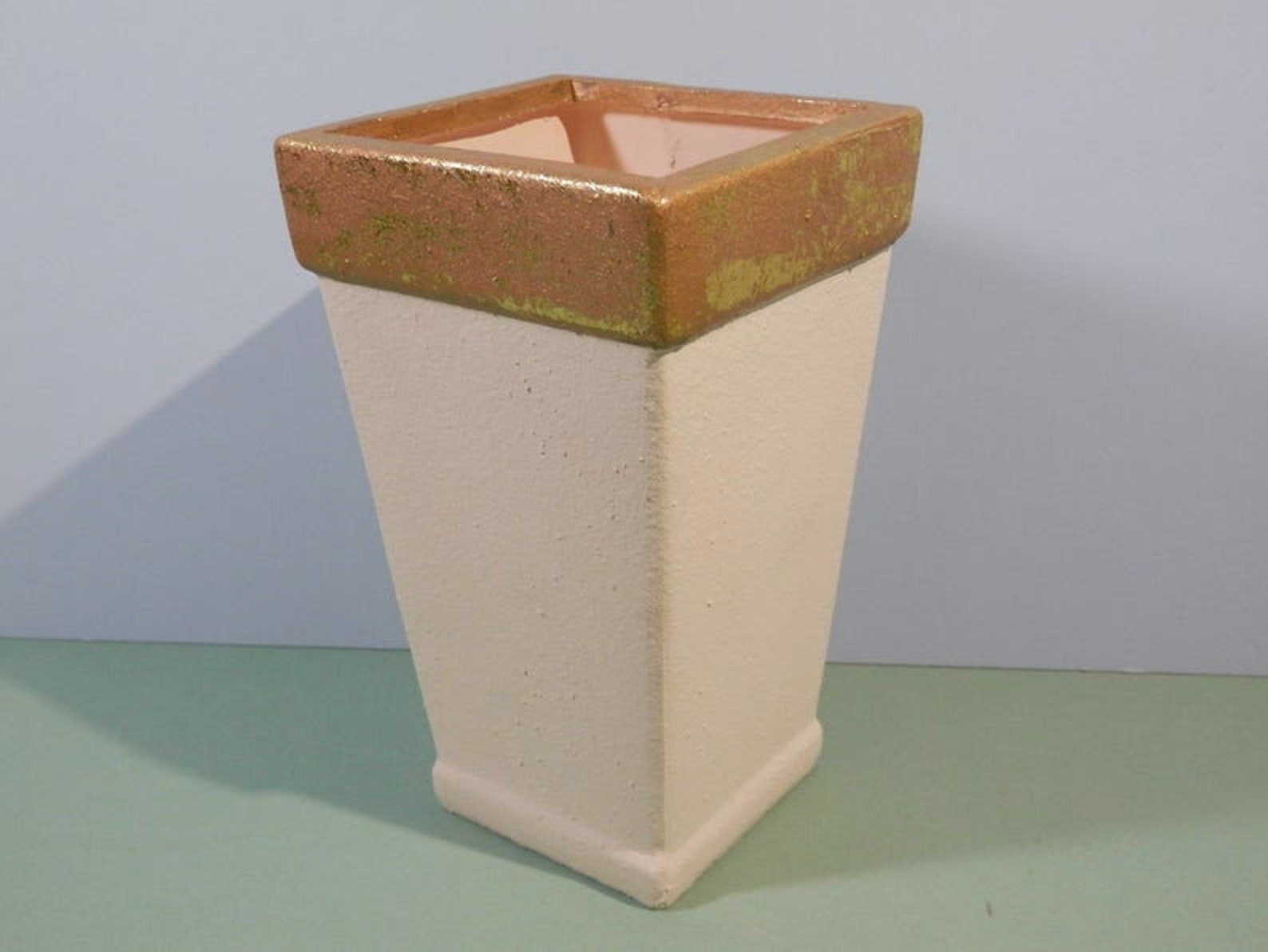 1950s 8" Tall SIA Floral Vase, Sand Textured Stucco, Mid-century Modern ...