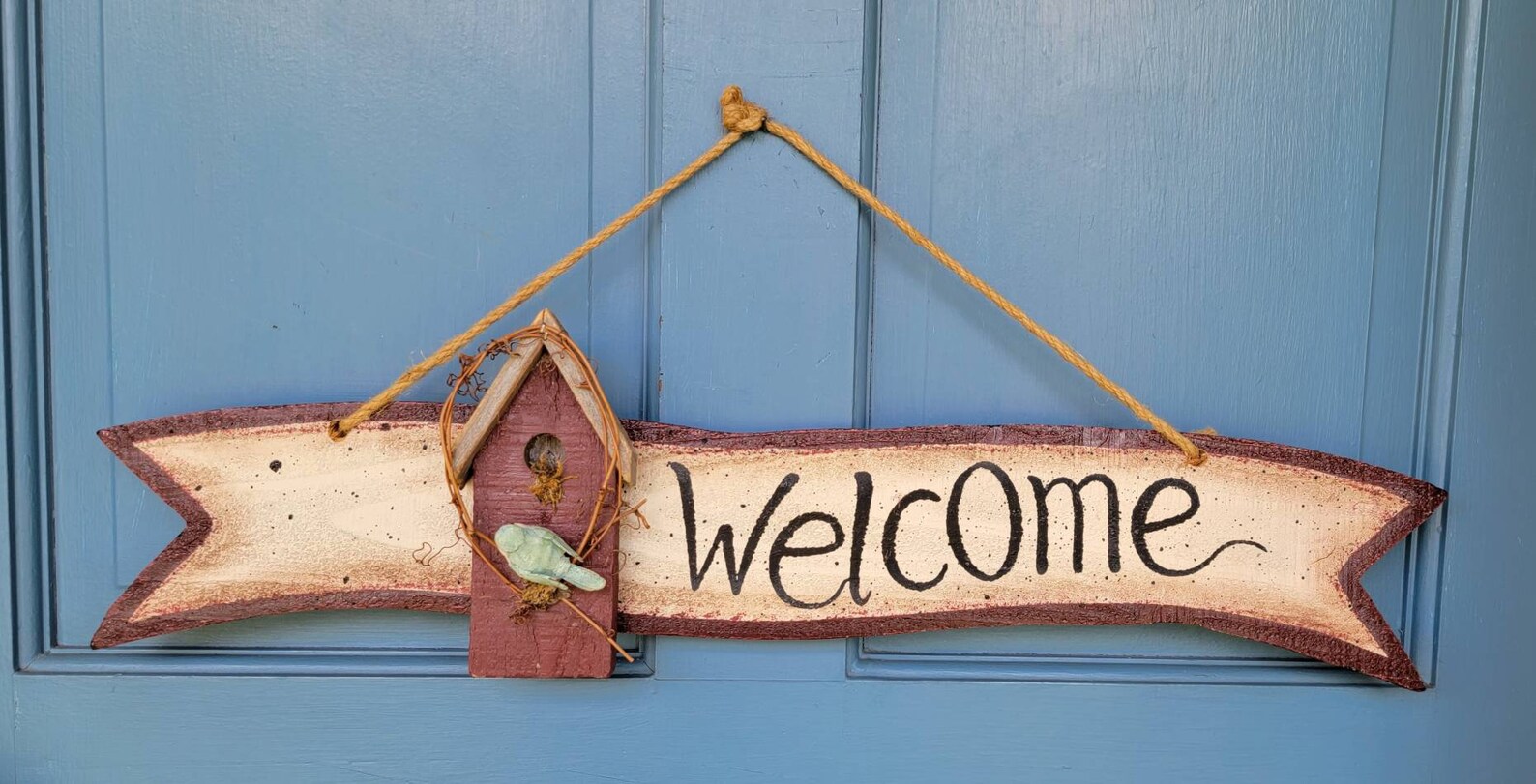 1990s Indoor Hand Painted Wood WELCOME Sign Decorated Wooden | Etsy