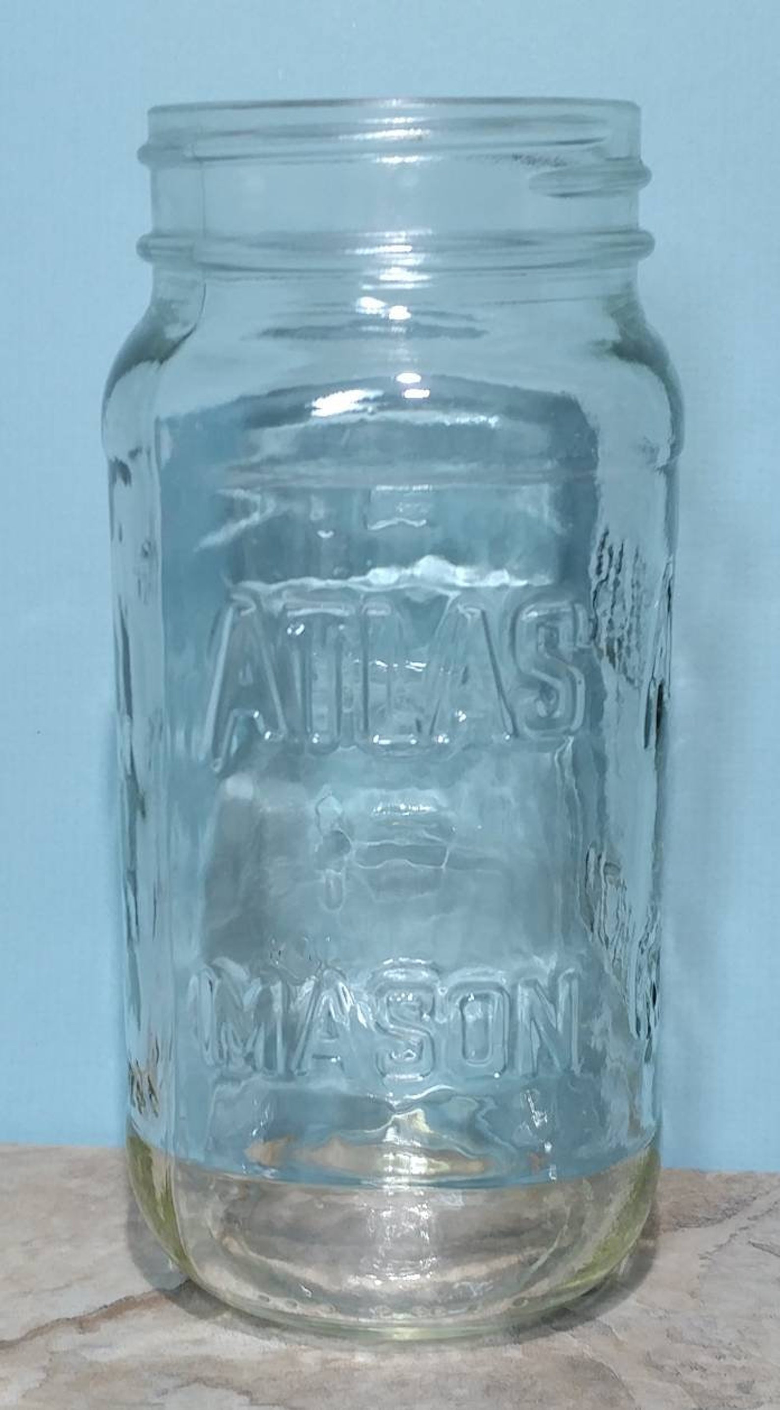 2 Matching 6.5 Tall Clear Glass Atlas Mason Jars Gold | Etsy