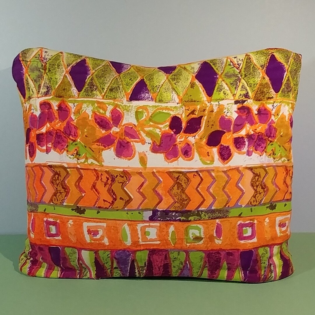 17x15 Trendy African Fabric Print Pillow Faux Wax Batik Sofa Couch ...