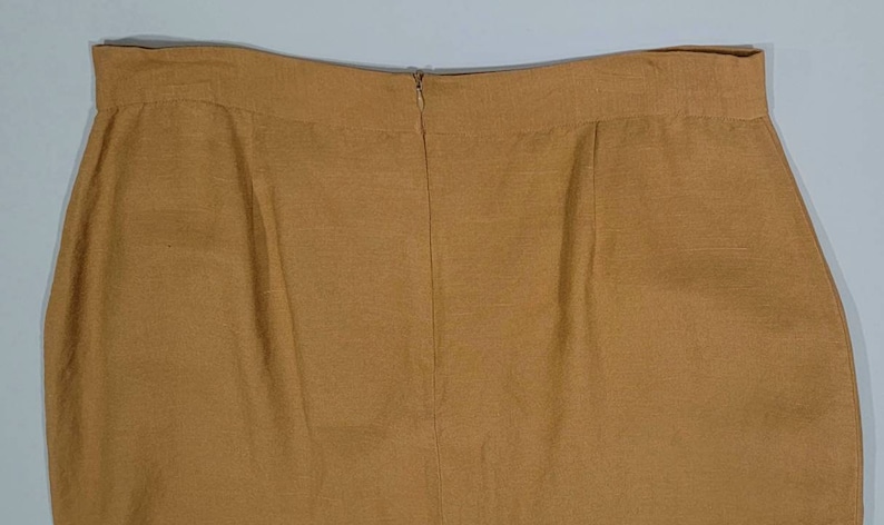 1990s 30 High Waist Tan Straight Line Skirt by Sherry | Etsy