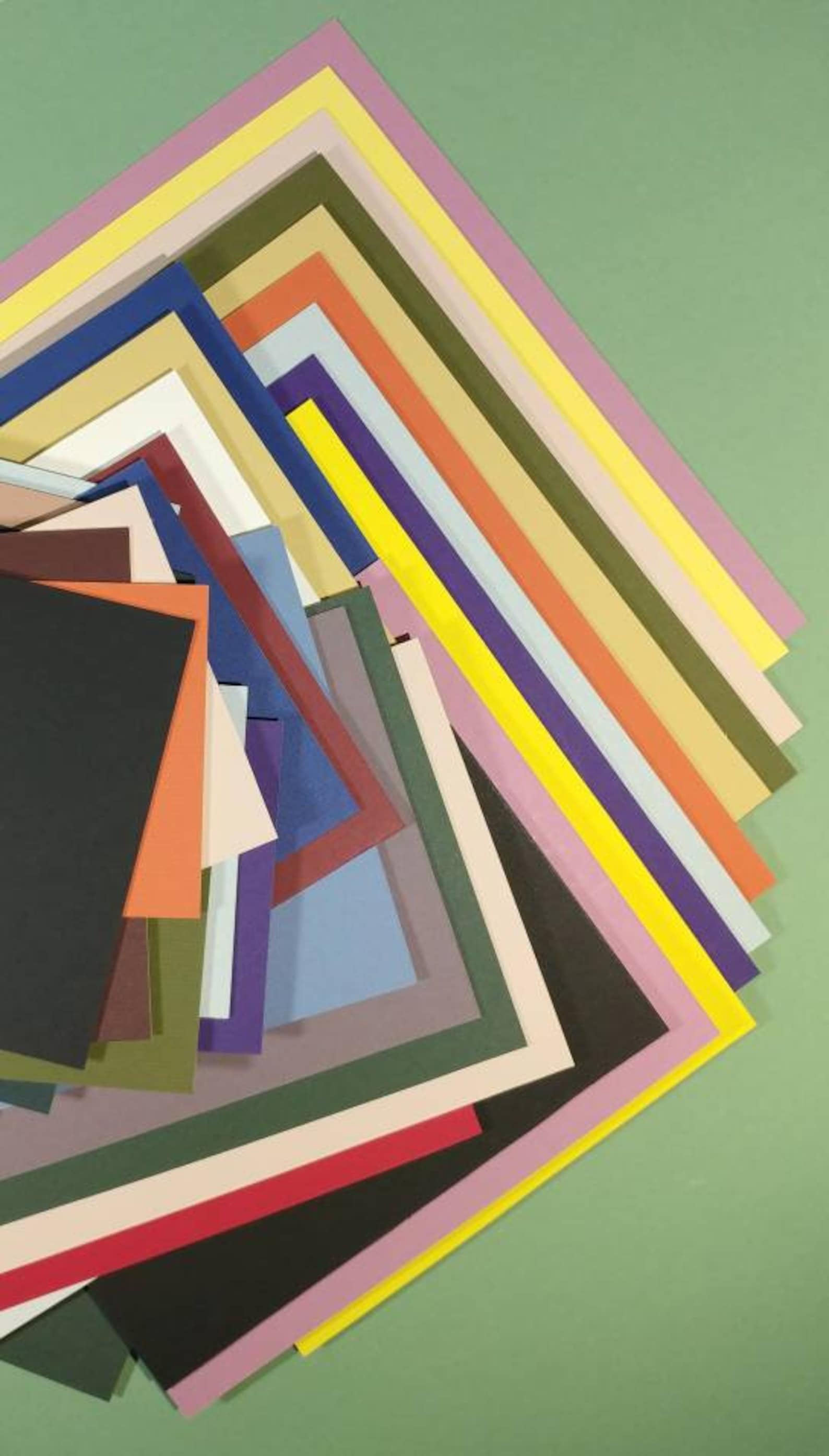 50pc Assortment Mat Board Assorted Sizes Solid Color Precut Artist ...