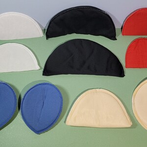 5 Pair Fabric Covered Foam Shoulder Pads Solid Color Inserts Assorted ...