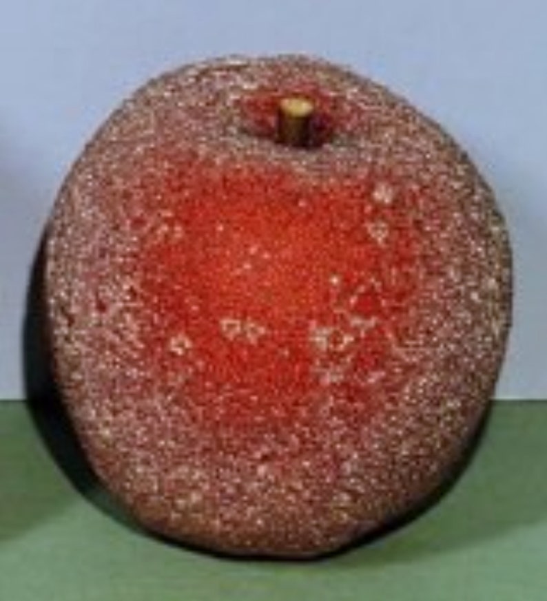 3, 2x2 & 3x3 Sugared Apples Red Micro Bead Ornamental Fruit/basket Bowl ...