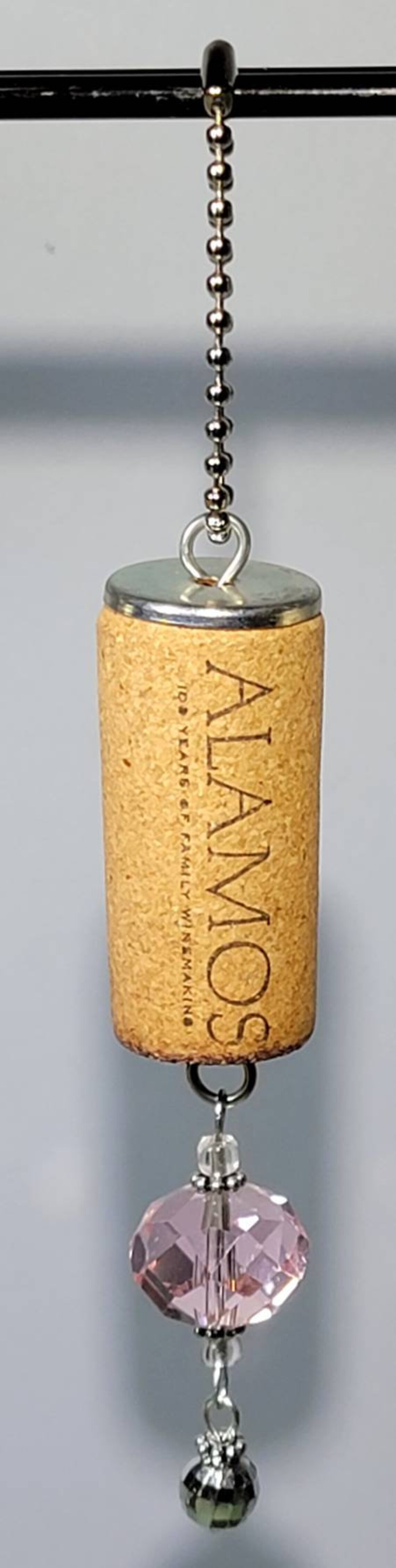 5.25 Natural Beaded Wine Cork Key Chain/fob Set Upcycled - Etsy