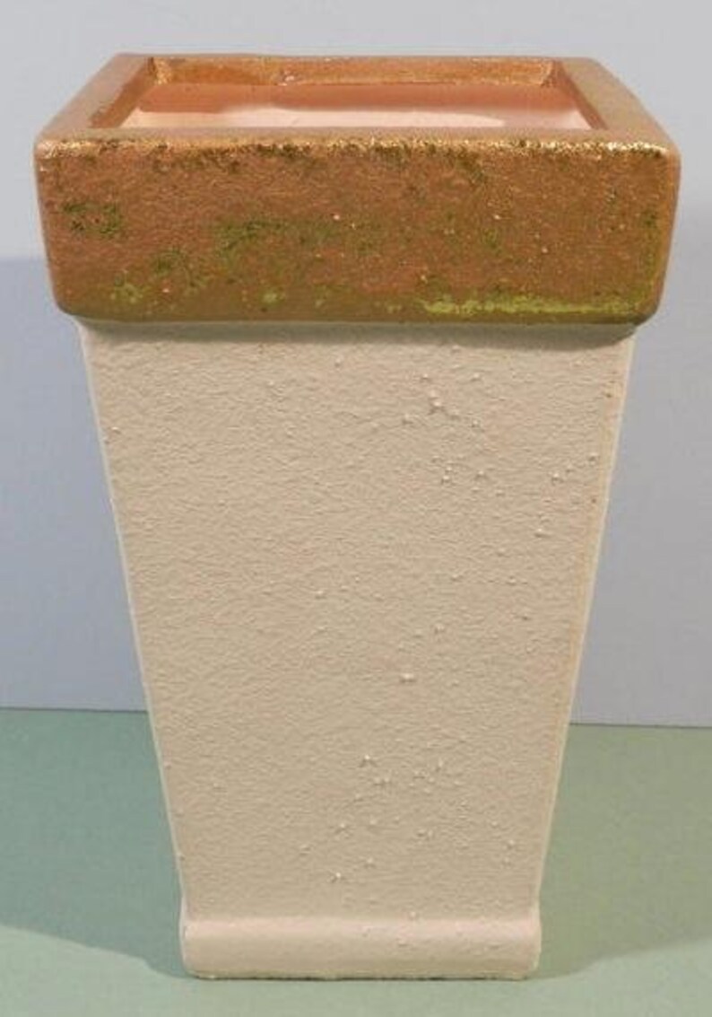 1950s 8" Tall SIA Floral Vase, Sand Textured Stucco, Mid-century Modern ...