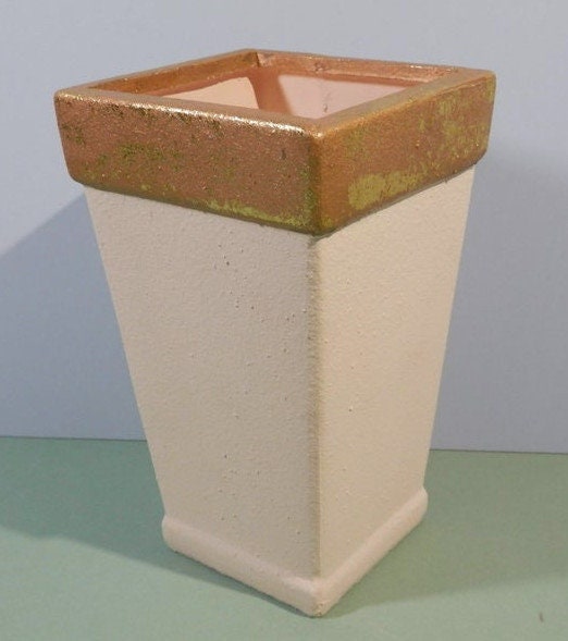 1950s 8" Tall SIA Floral Vase, Sand Textured Stucco, Mid-century Modern ...