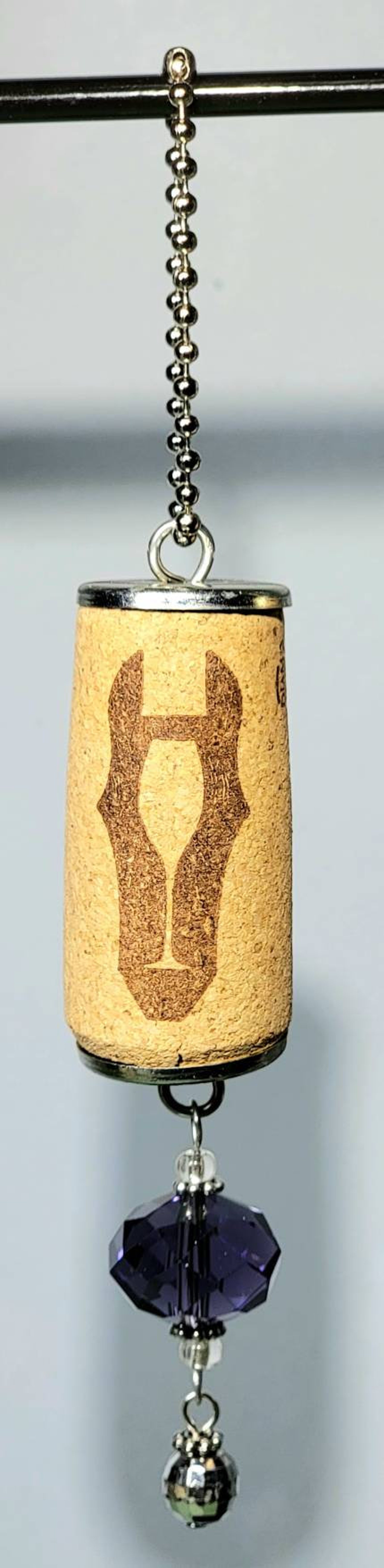 5.25 Natural Beaded Wine Cork Key Chain/fob Set Upcycled - Etsy