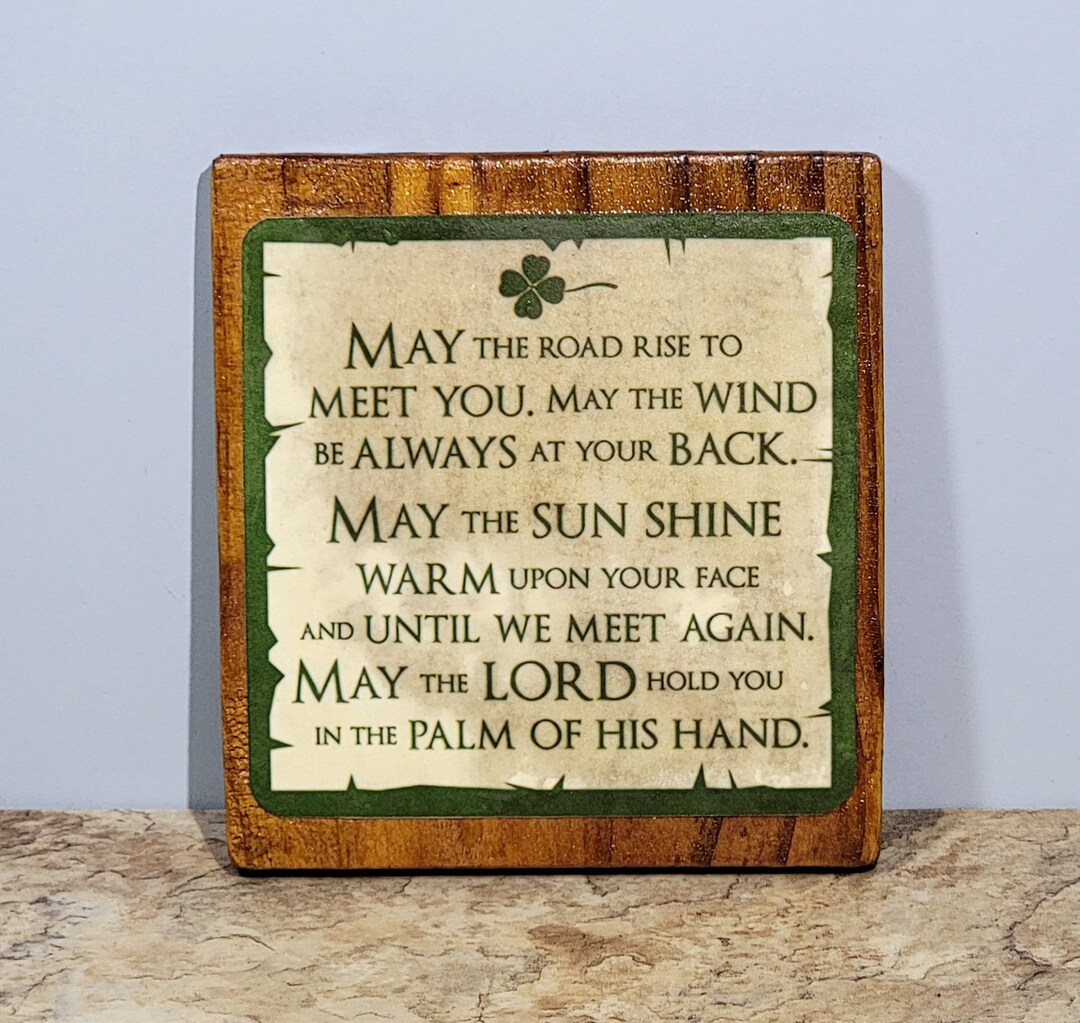 6x5.5 Irish Blessing Chestnut Stained Wood Plaque Wedding Toast Prayer ...