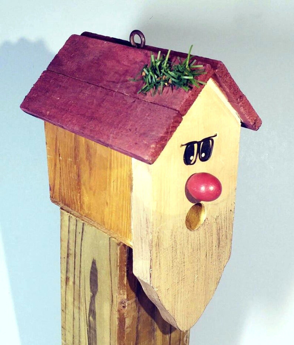 9t Whimsical Wood Face Design Birdhouse W/hanger Hand - Etsy