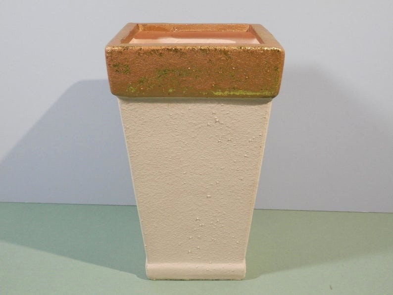 1950s 8 Tall SIA Floral Vase, Sand Textured Stucco, Mid-century Modern ...