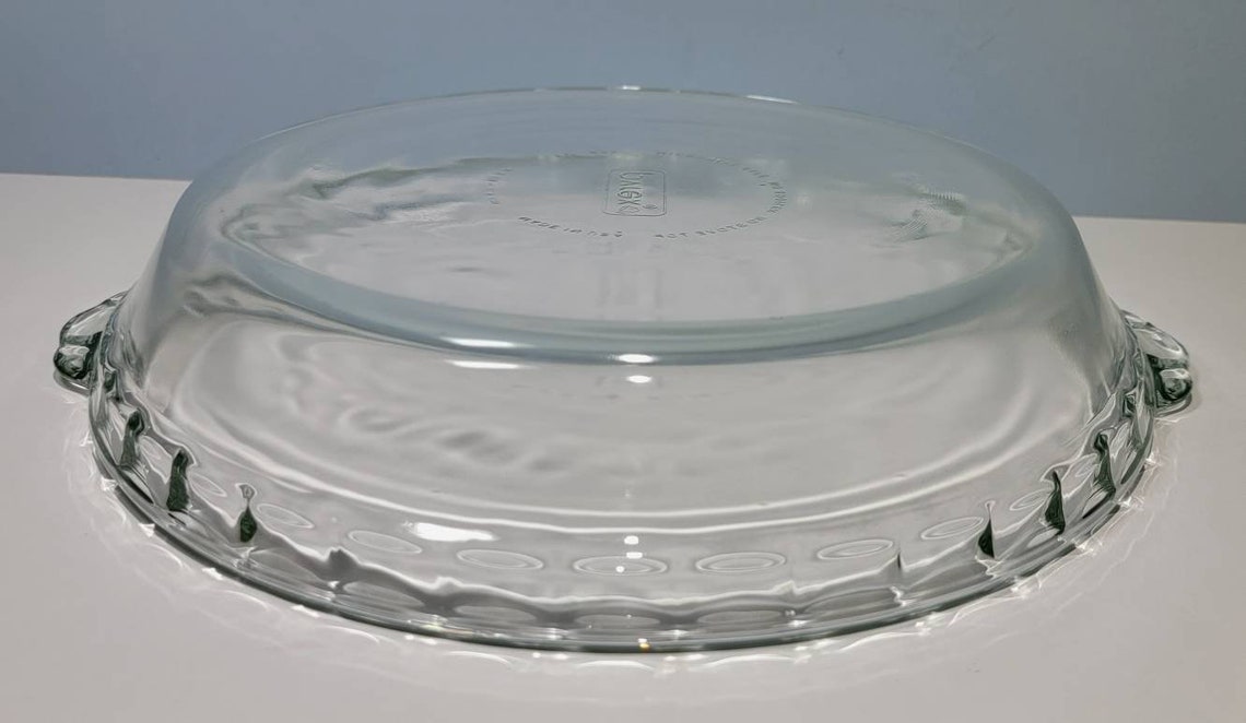 1960s 9.5" Pyrex Clear Glass Round Pie Dish Fluted Scallop Edge Deep ...