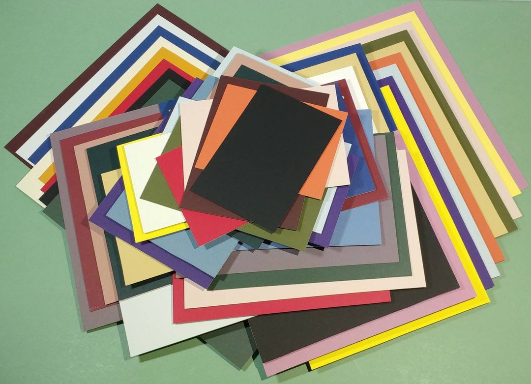 50pc Assortment Mat Board Assorted Sizes Solid Color Precut Artist ...
