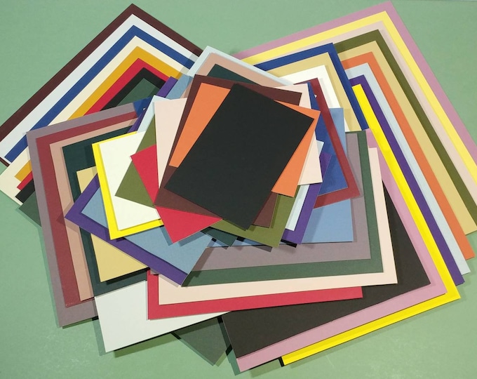 50pc Assortment Mat Board Assorted Sizes Solid Color Precut Artist ...