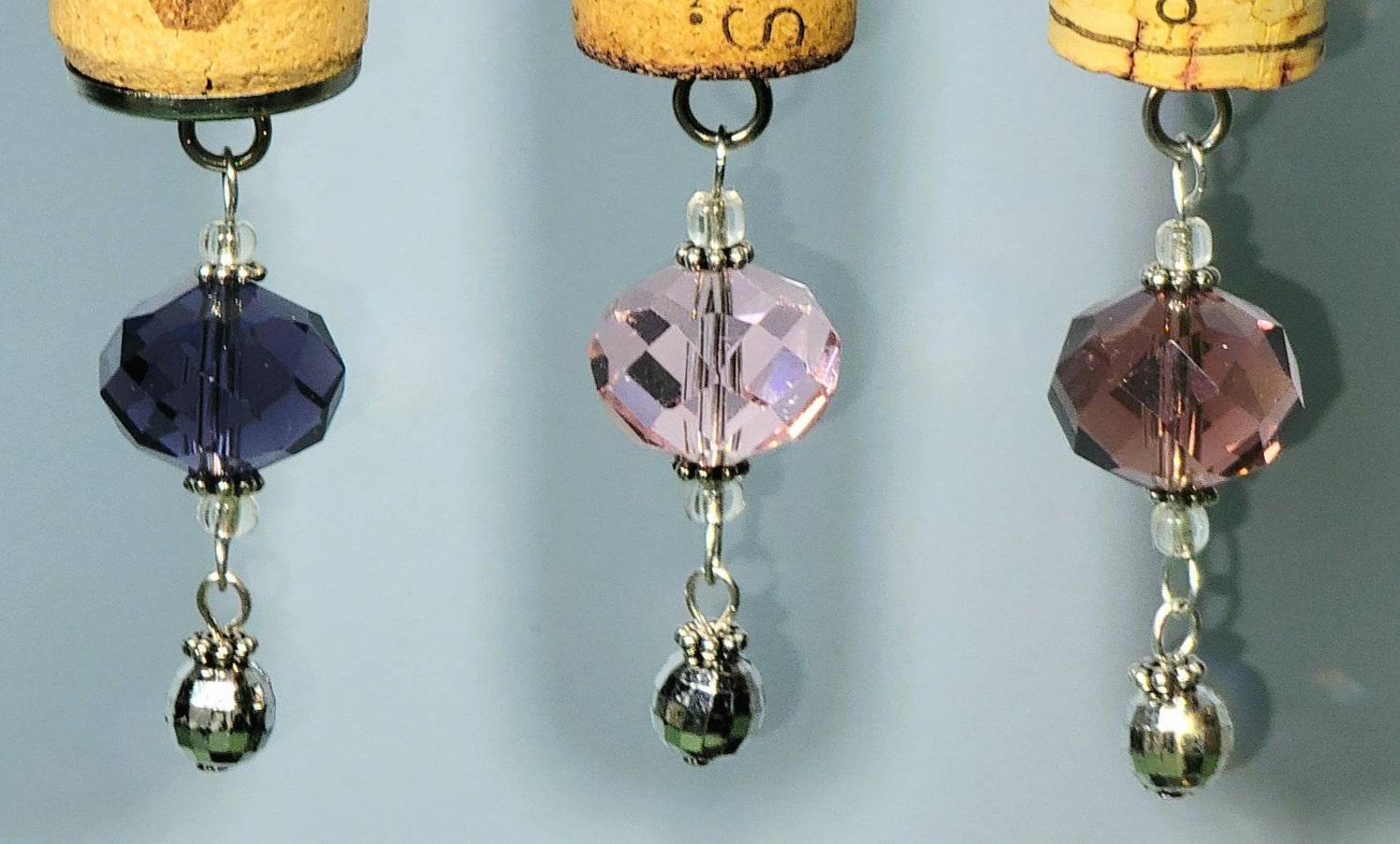 5.25 Natural Beaded Wine Cork Key Chain/fob Set Upcycled - Etsy