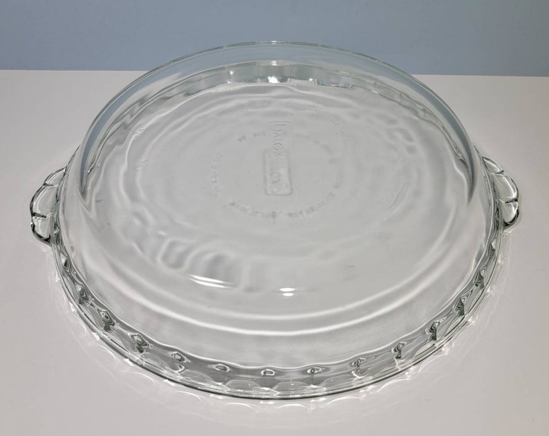 1960s 9.5" Pyrex Clear Glass Round Pie Dish Fluted Scallop Edge Deep ...
