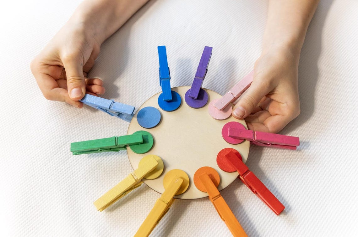 Color Matching Clothespin Toy: Fine Motor Skills Montessori Toddler - Etsy