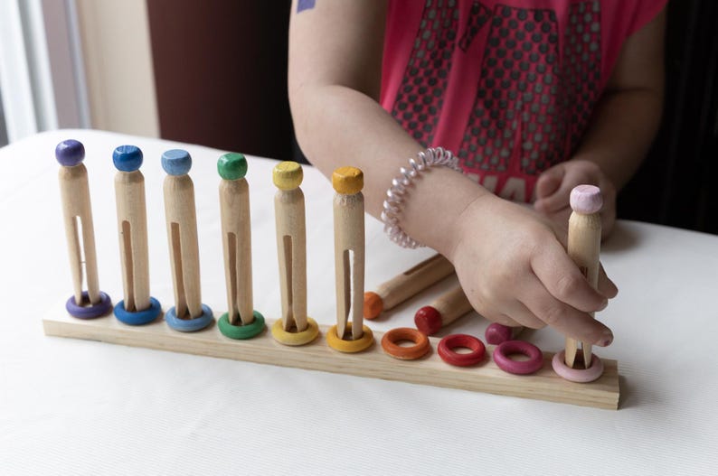 Wooden Clothespin Peg Sorting Activity, Montessori-sorting Activity - Etsy