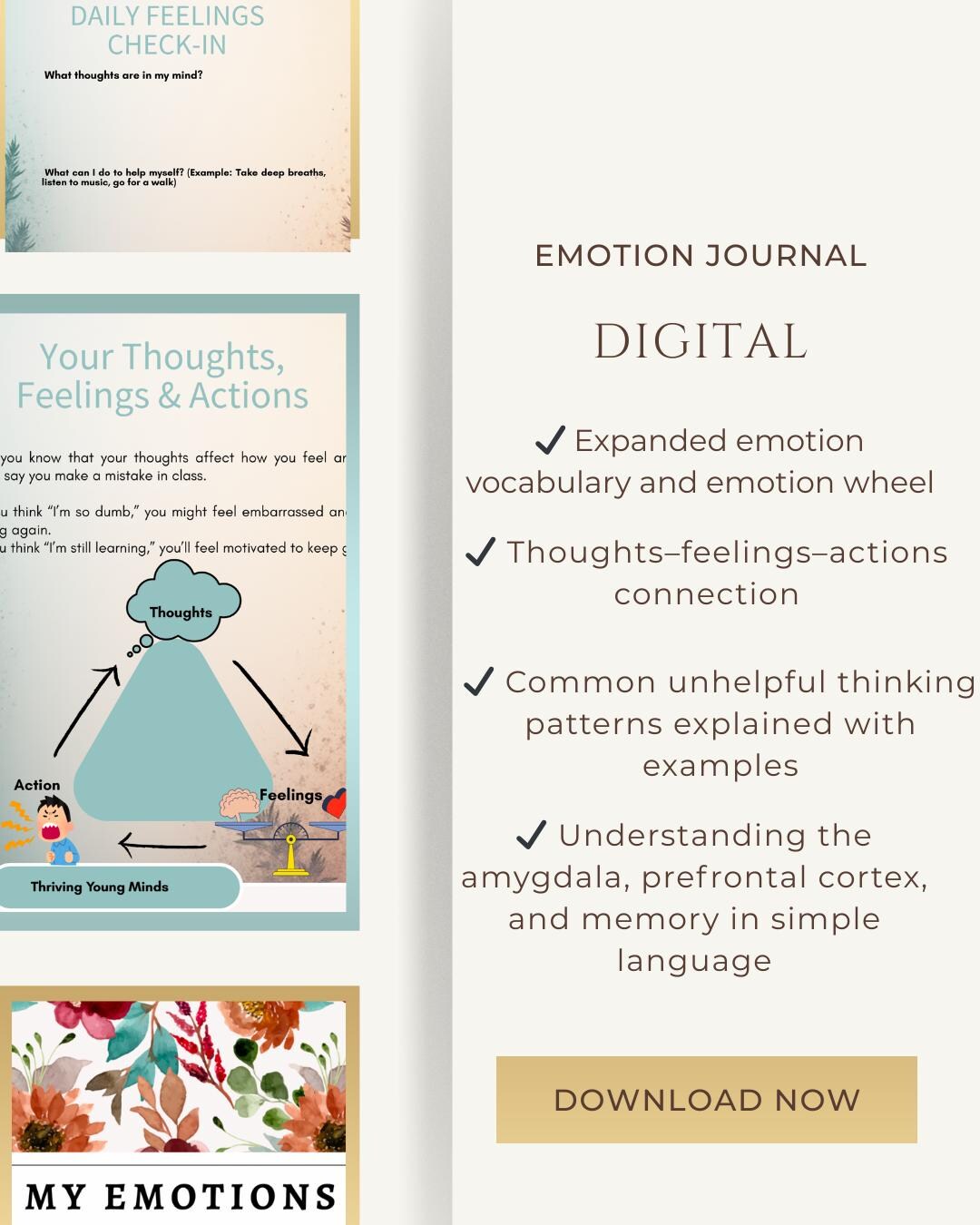 Feelings Journal for Kids and Teens. Emotional Regulation & Anxiety ...