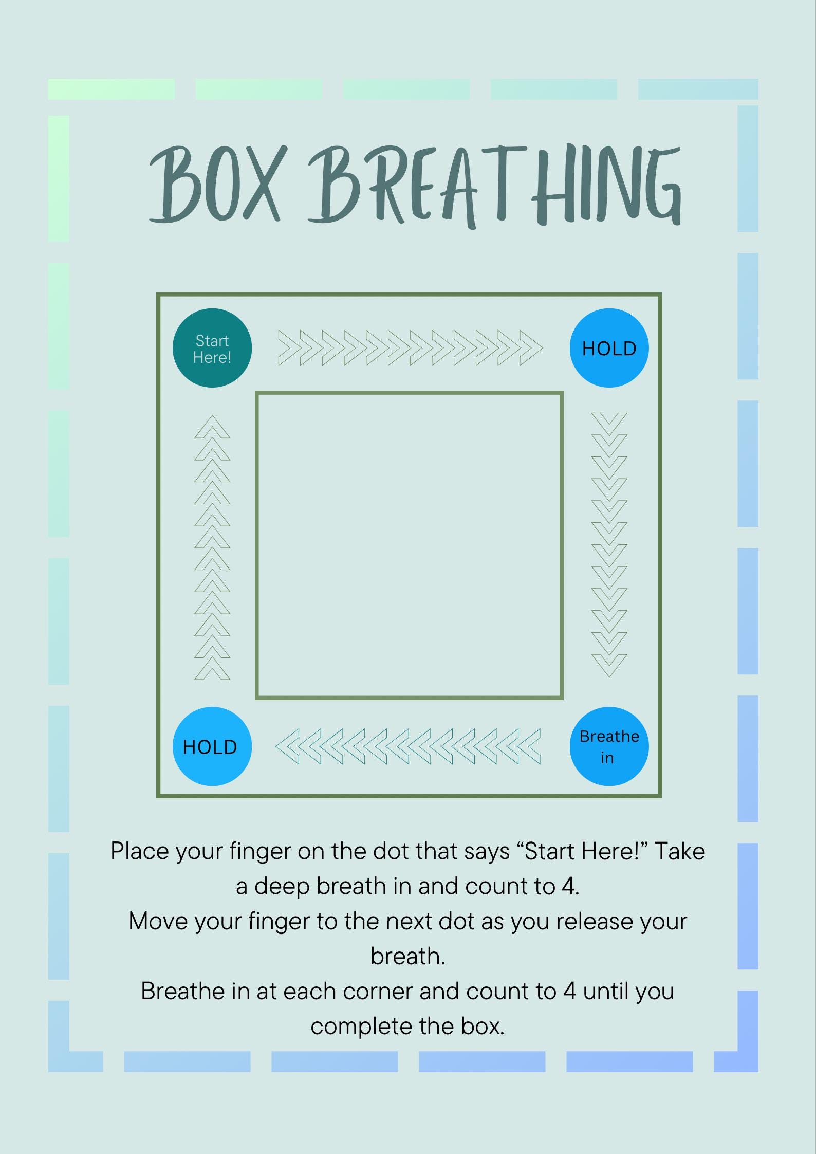 Box Breathing Poster for Kids – Calming Strategy Visual for Classrooms ...