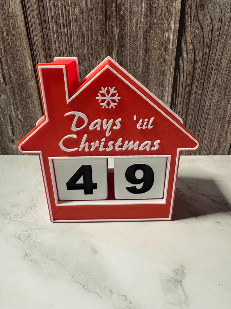Christmas Countdown Calendar 3D Printed Red House Design ...